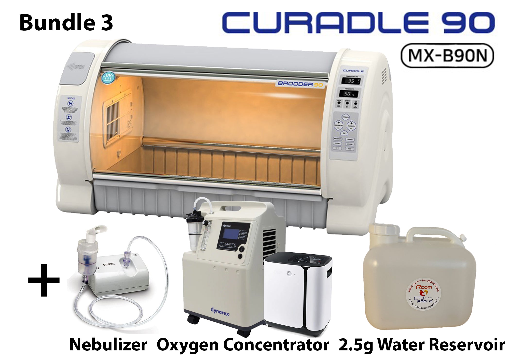 Bundle 3 - Curadle Brooder 90 + Nebulizer + Oxygen Concentrator + Rese ...