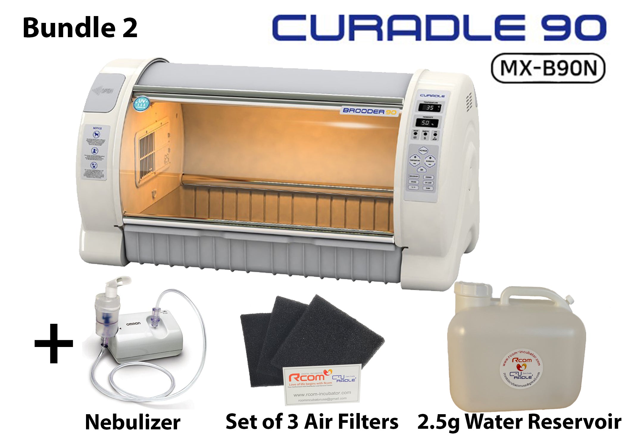 Bundle 2 - Curadle Brooder 90 + Nebulizer + Air Filters + Reservoir ...